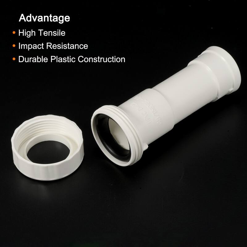 Plastic Flanged Tailpiece Direct Connect Tube for Kitchen Drain - White ...