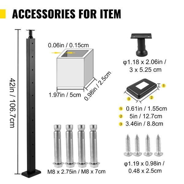 Tuspuzz Cable Railing Post Level Deck Stair Post with Mounting Bracket ...