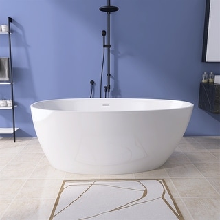 59" Acrylic Free Standing Tub with Integrated Slotted Overflow - Bed ...