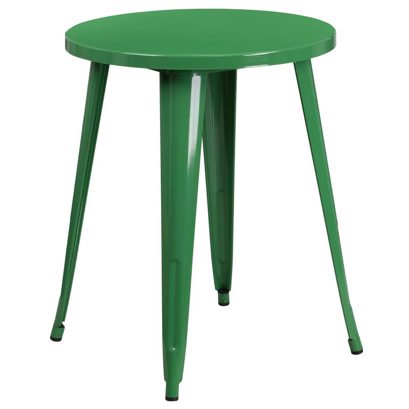 24-inch Round Indoor/ Outdoor 3-piece Metal Table and Chairs Set ...
