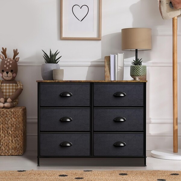 Sorbus Small Dresser with 6 Drawers Wood Farmhouse Decor Style Shelf Top On Sale Bed Bath Beyond 34483859