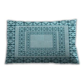 Ahgly Company Patterned Indoor-Outdoor Tron Blue Lumbar Throw Pillow ...