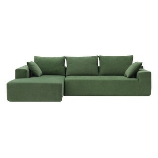 Modular Sectional Sofa Set Reversible L Shape Couch Green Sleeper Sofa ...