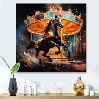 Designart "Carousel Horses II" Carousel Metal Wall Decor - Bed Bath ...