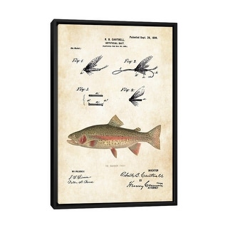 iCanvas "Rainbow Trout Fishing Lure" by Patent77 Framed Canvas Print ...