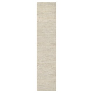 Shahbanu Rugs Dutch White 100% Wool Hand Knotted Modern Plain Design ...