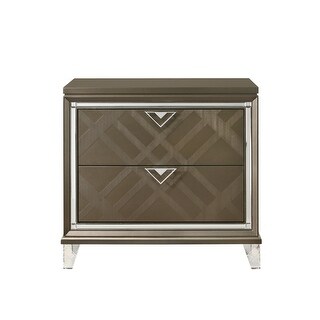 2-Drawer Nightstand, Dark Champagne Finish - Bed Bath & Beyond - 38315408