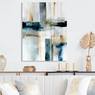 Designart 'Abstract Transitional Modern Shapes IV' Animals Canvas Wall ...