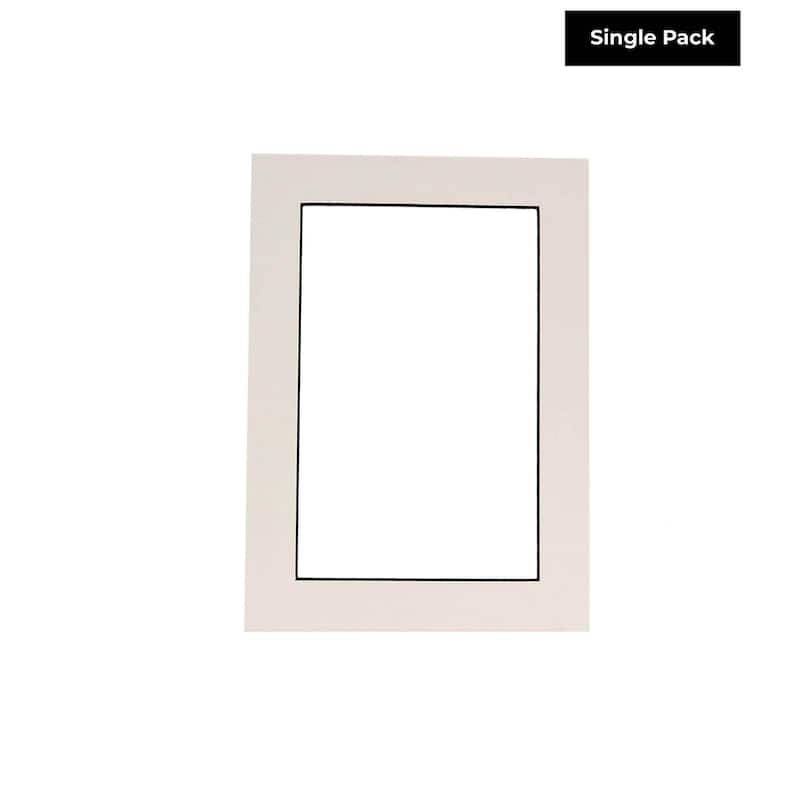 6x8 Mat Bevel Cut for 4x5 Photos - Acid Free White with Black Core ...