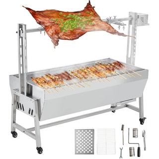 Stainless Steel Automatic Rotisserie Grill, 54in 132LB Capacity - Bed ...