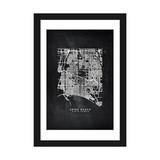 iCanvas "Long Beach City Map Chalkboard Style" by WallDecorAddict - Bed ...