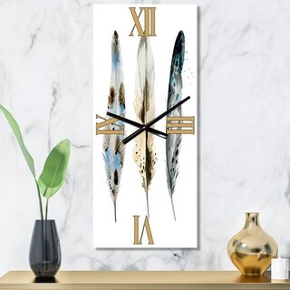 Designart 'Colourful Boho Feathers V' Bohemian & Eclectic Large Wall ...
