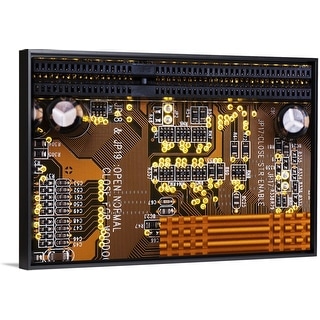 "Close up of computer motherboard" Black Float Frame Canvas Art - Bed ...