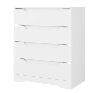 Modern 4 Drawer Dresser, Wood Chest of Drawers with Storage, Clothing ...