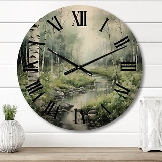 Designart "Birch Woods Ethereal Elegance V" Forest Oversized Wood Wall ...