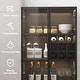 Modern Display Cabinet with Pop-up Glass Doors and Wine Rack Lighted ...