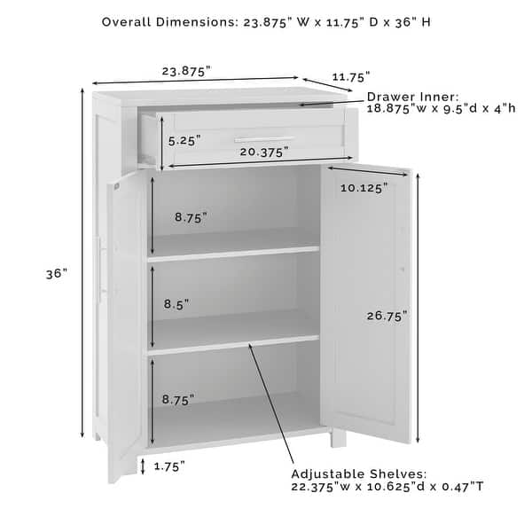 Savannah Storage Cabinet - 11.75"d x 23.88"w x 36"h - - 33251795