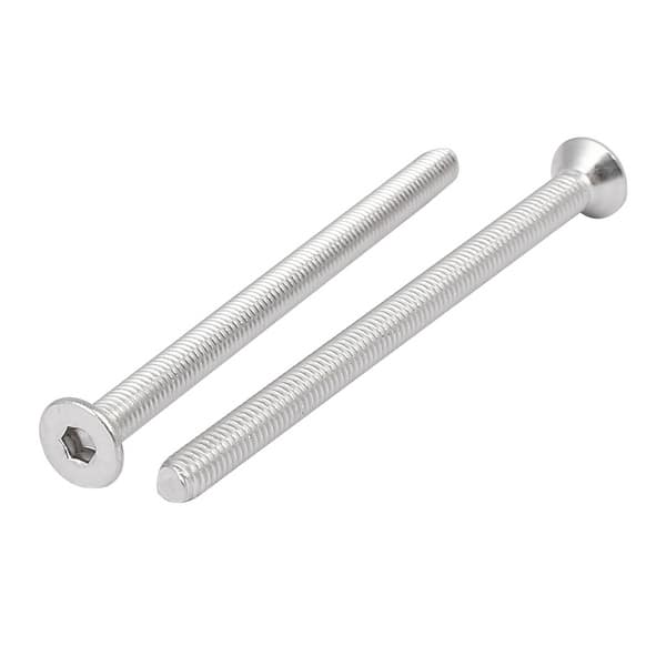 M6x90mm 304 Stainless Steel Flat Head Hex Socket Cap Screws DIN7991 15pcs - Silver Tone - Bed ...
