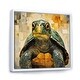 Designart "Cubist Abstraction Of A Turtle Using Olive Green Cd62Bf84 ...