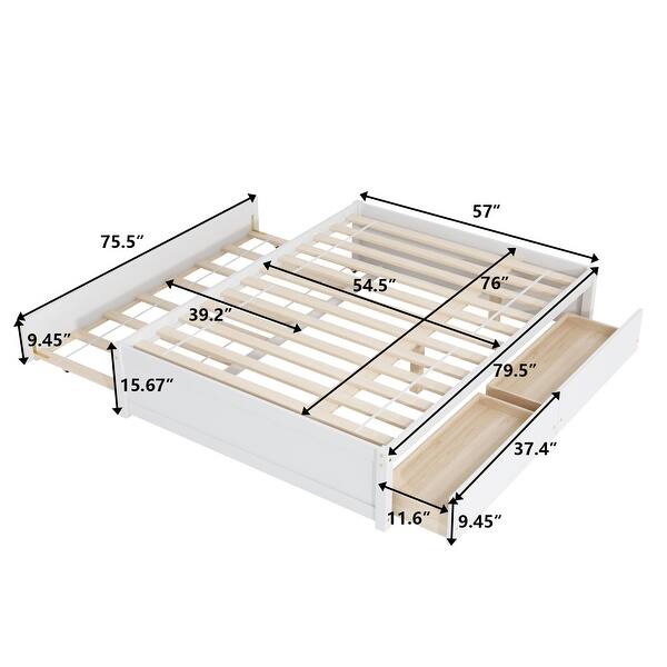 Full Size Bed with Twim Size Trundle and Two Drawers - Bed Bath ...