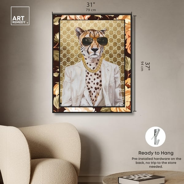 Classic Fashion Cheetah Canvas Tiger Glam Wall Art by Art Remedy - Bed ...