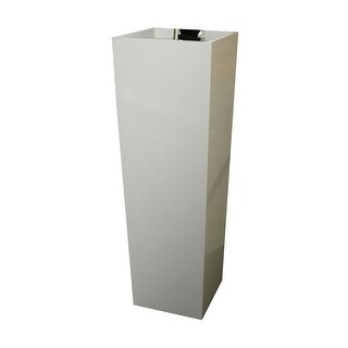 Jo 48 Inch Tall Flower Pot Planter, Hidden Indented Box, White Wood ...