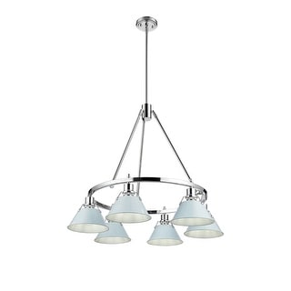 Orwell 6-Light Chandelier in Chrome with Dusky Blue - Silver - Bed Bath ...