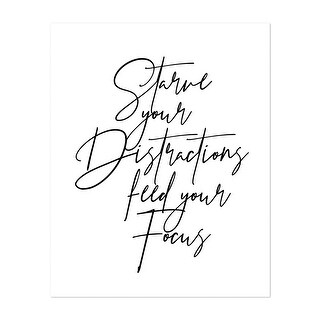 Starve Your Distractions Feed Your Focus Typography Art Print/Poster ...