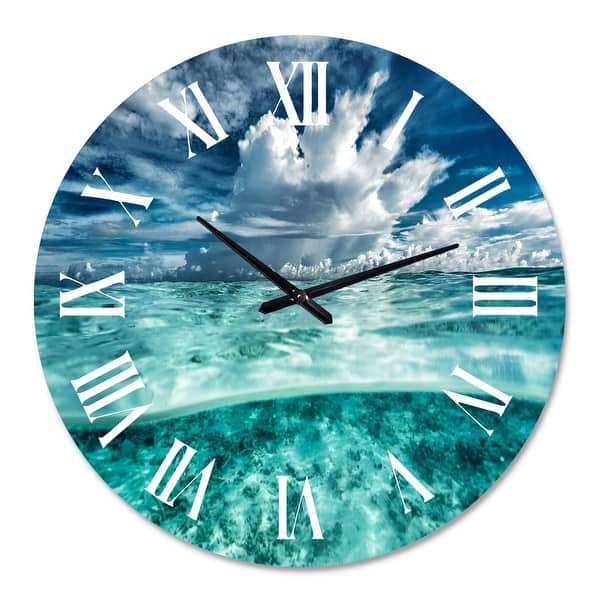 teal blue wall clock