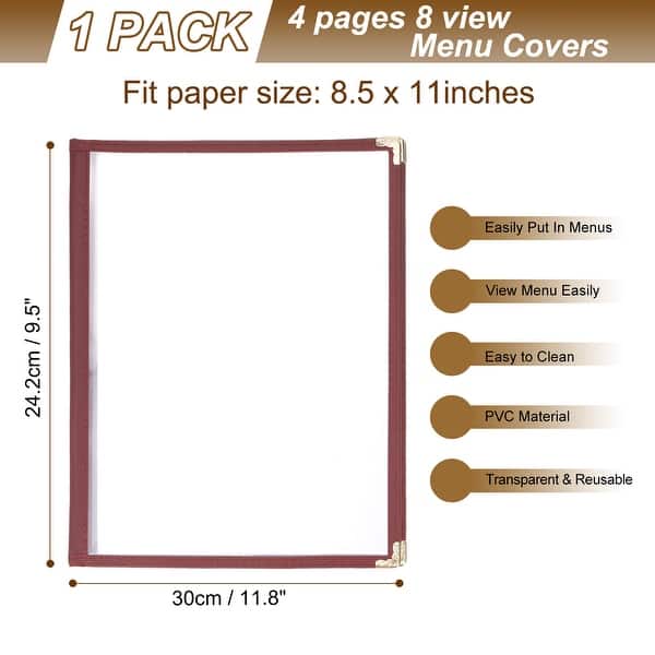 8.5x11 Restaurant Menu Covers 4 Page 8 View Cafe Menus Folder Book Wine ...