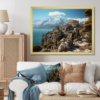 Designart "Greece Mythical Parnassus" Landscapes Framed Wall Art Living ...