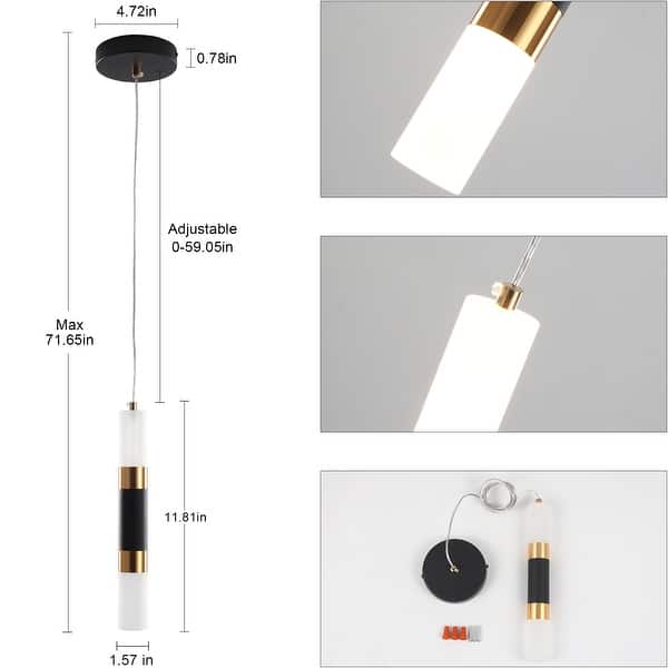 1-Light Modern Acrylic Pendant Light Fixture for Kitchen Island Decor ...