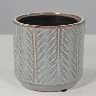 Light Blue Reactive Glaze Ceramic Planter - Bed Bath & Beyond - 36882049