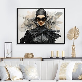 Designart "Black And Grey Futuristic Fashion III" Dior Black Wall Decor ...