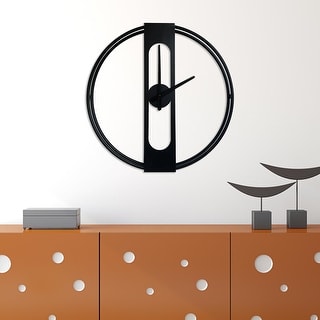 Walplus Minimalist Black Modern Metal 20" Wall Clock Home Décor Art ...