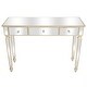 Gold Dressing Table with Glass Top and 3 Drawers Storage and Anti ...