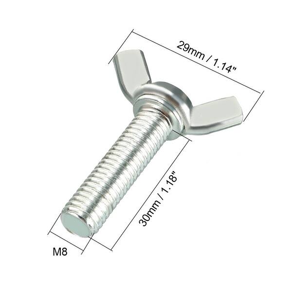 Wingbolt Butterfly Wing Thumb Hand Screws Bolts M8x30mm 1.25mm Pitch ...