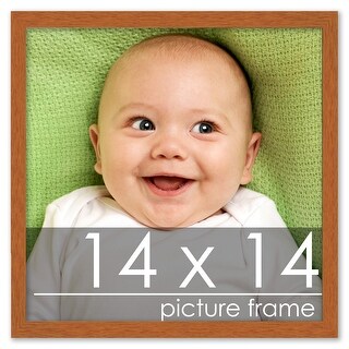14x14 Traditional Honey Pecan Complete Wood Square Picture Frame with ...