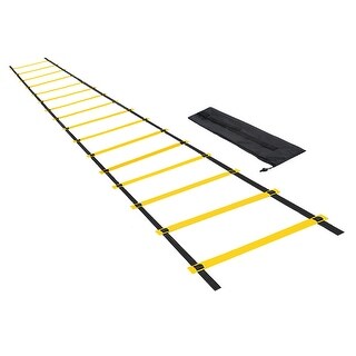 Agility Ladder 16 Rung 8m/26ft Soccer Speed Training Equipment, Black ...