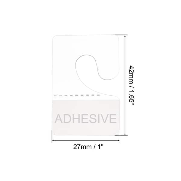 Clear Self Adhesive Hang Tab Hook 27x42mm Plastic Display Folding Tabs ...
