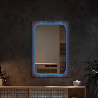 Rectangular LED Colorful RGB Lighted Decorative Wall Mirror - 47'' H X ...