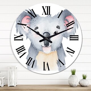Designart 'Portrait Of Cute Koala Bear' Traditional wall clock - Bed ...