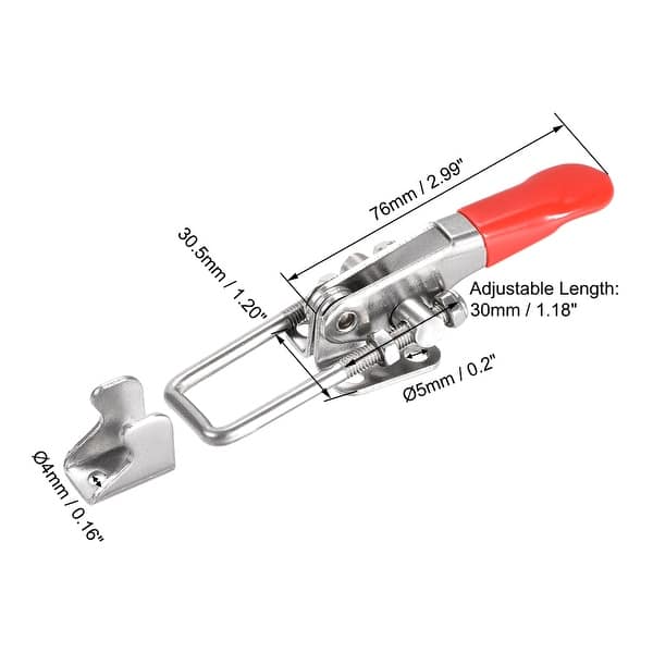 396lbs Adjustable Latch U Bolt Quick Release Toggle Clamp - Silver Tone ...
