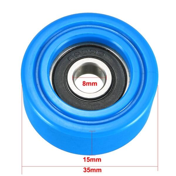 2pcs Roller Idler Bearing Pulley Sliding Conveyor Wheel Blue - Bed Bath ...