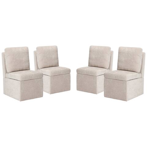 Stansberry Chenille Upholstered Dining Chair with Lift-Top Seat Storage ...