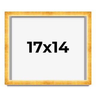 17x14 Shadow Box Frame Gold | 1.625 Inches Deep Real Wood Traditional ...