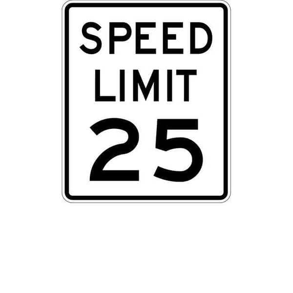 Lyle Speed Limit 25 Traffic Sign,24" x 18" R2-1-25-18DA - 1 Each - Bed ...