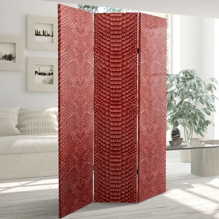 6 ft. Tall Double Sided Red Snake Print Canvas Room Divider - Bed Bath ...