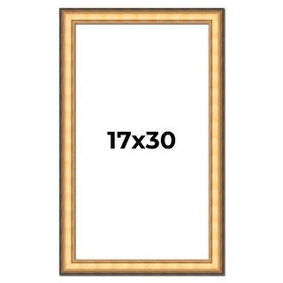17x30 Frame Gold Plein Aire Solid Wood Picture Frame Width 2 Inches ...