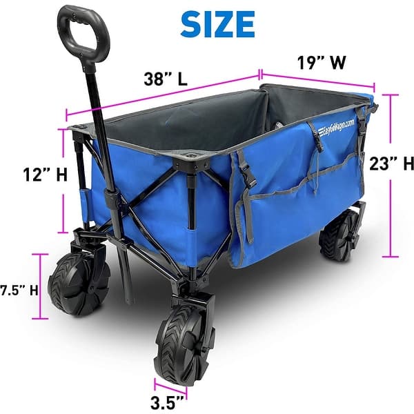 Folding Beach Wagon Big Wheel Beach Cart w/ Folding Beach Table and ...